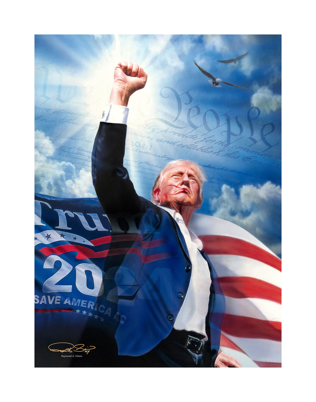 Donald Trump Painting - 'Fight, Fight, Fight' | Get It Now! – Ray Simon Art
