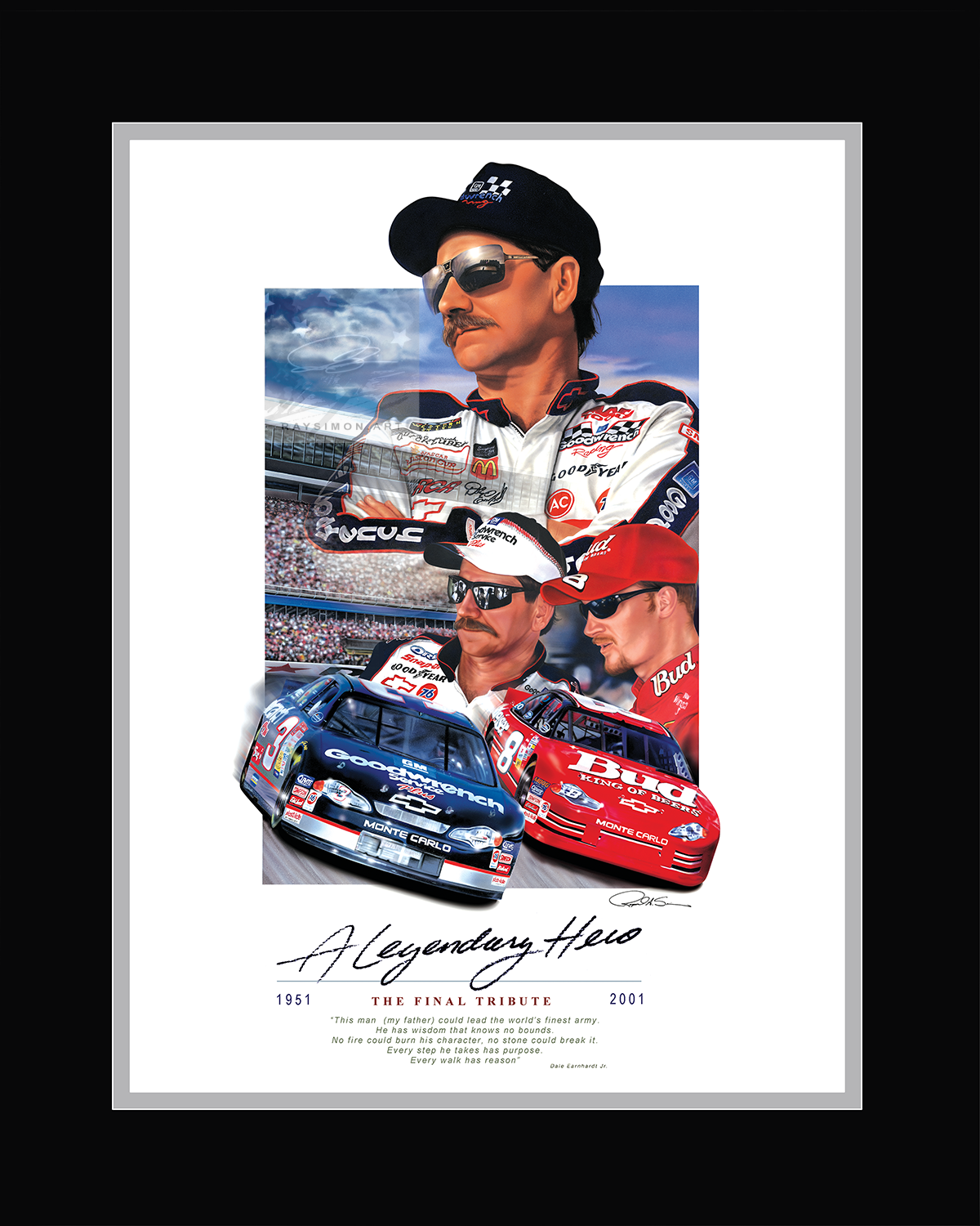 Dale Earnhardt Painting - 'A Legendary Hero' | Ray Simon Art