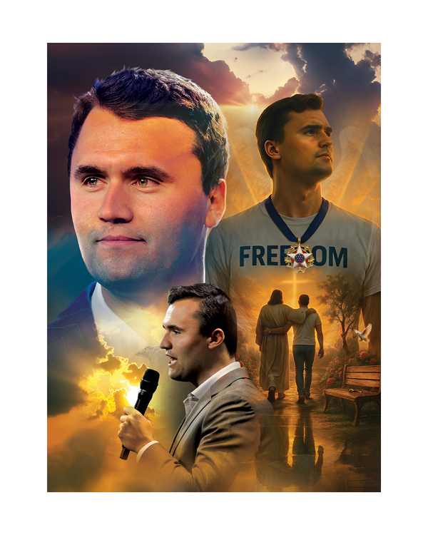 Charlie Kirk Tribute Painting - Eternal Voice of Freedom – Ray Simon Art