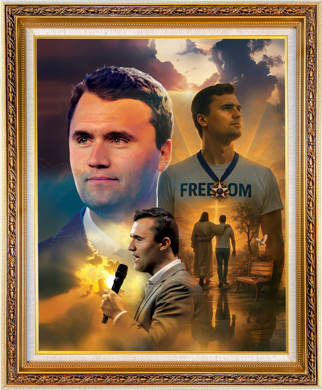 Charlie Kirk Tribute Painting - Eternal Voice of Freedom – Ray Simon Art