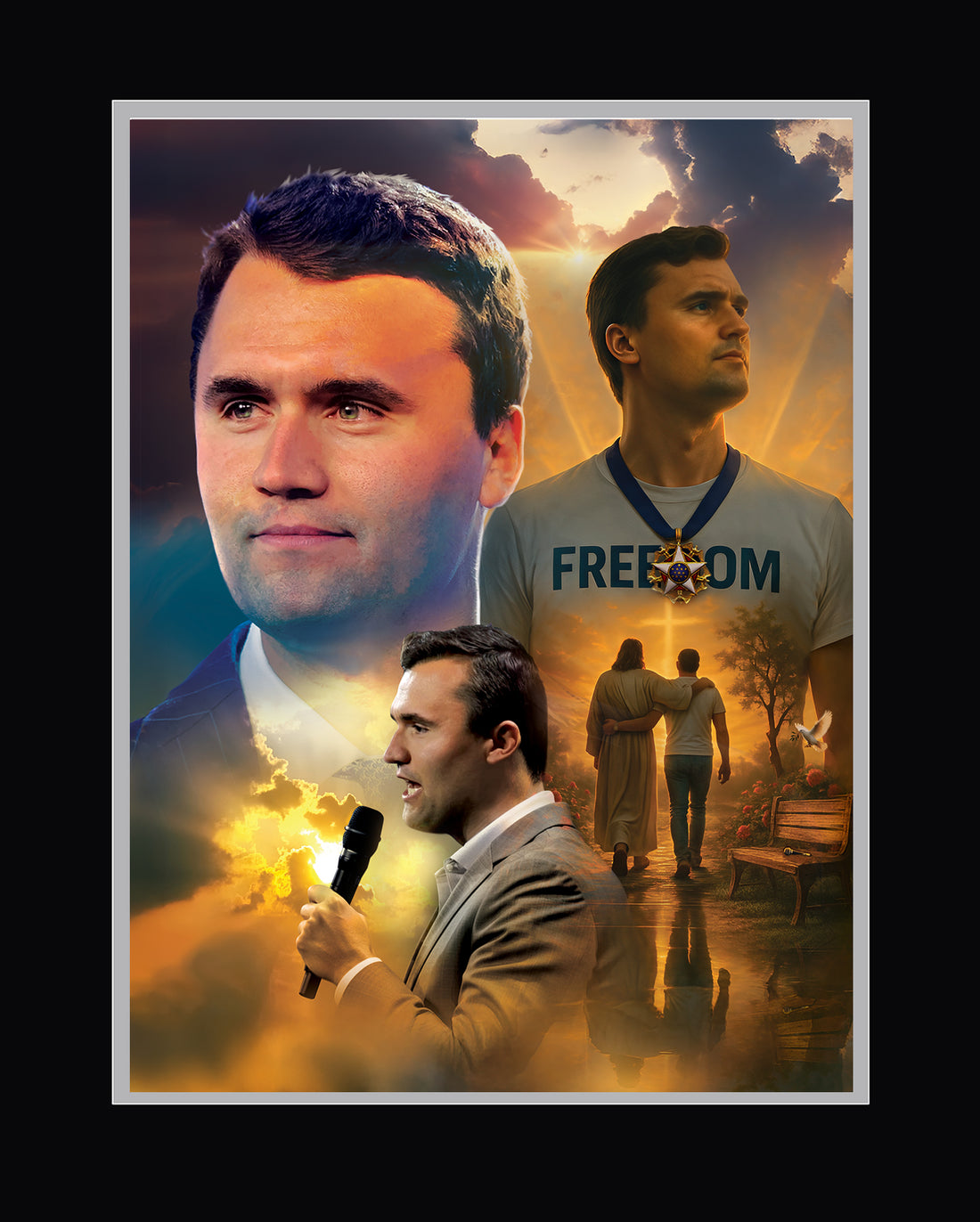 Charlie Kirk Tribute Painting - Eternal Voice of Freedom – Ray Simon Art