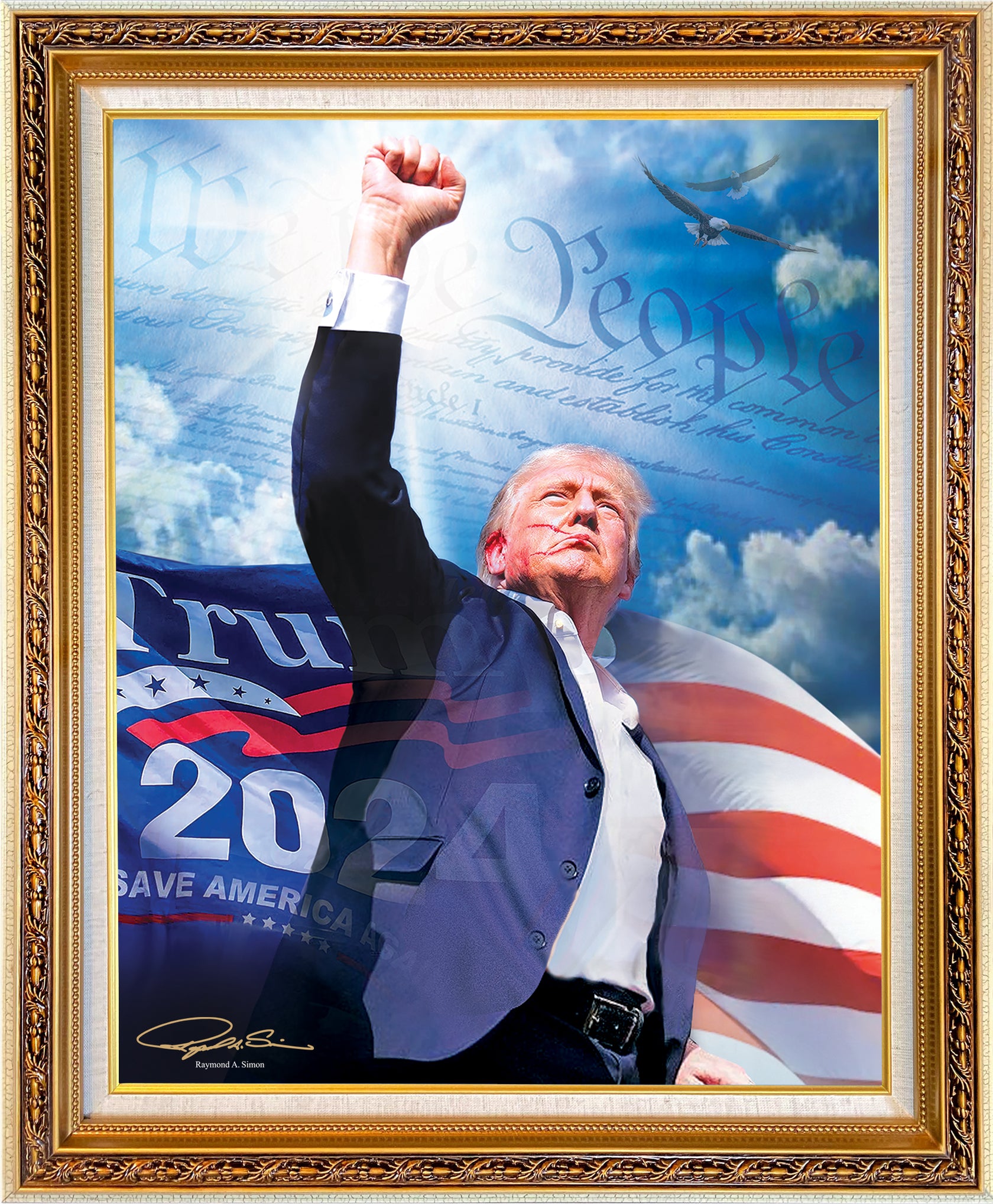 Donald Trump Painting - 'Fight, Fight, Fight' | Get It Now! – Ray Simon Art